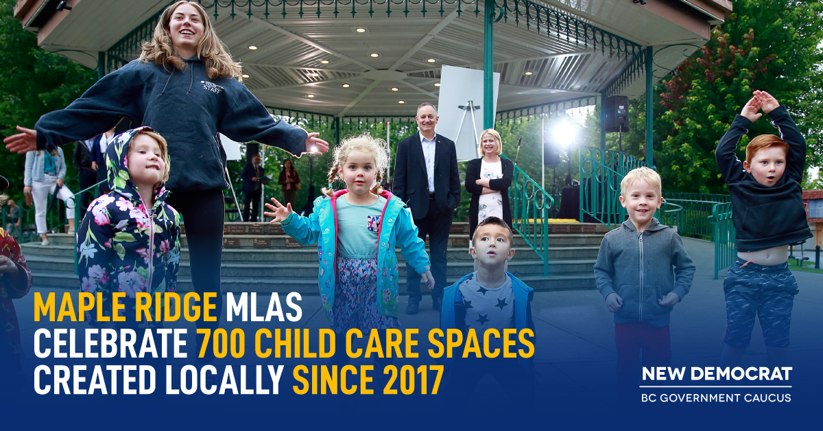 Maple Ridge MLAs celebrate over $41 million in funding, 700 child care ...