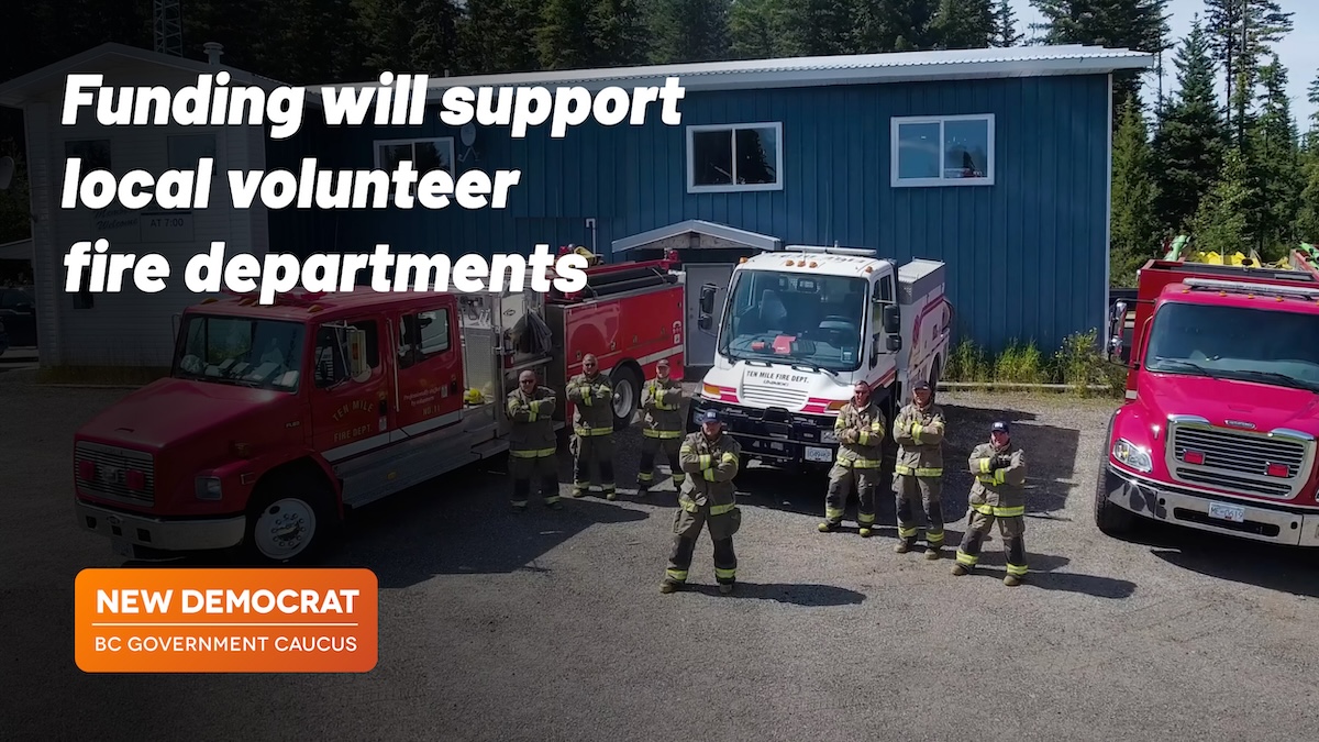 MLAs Malcolmson and Routley say funding will support local volunteer ...